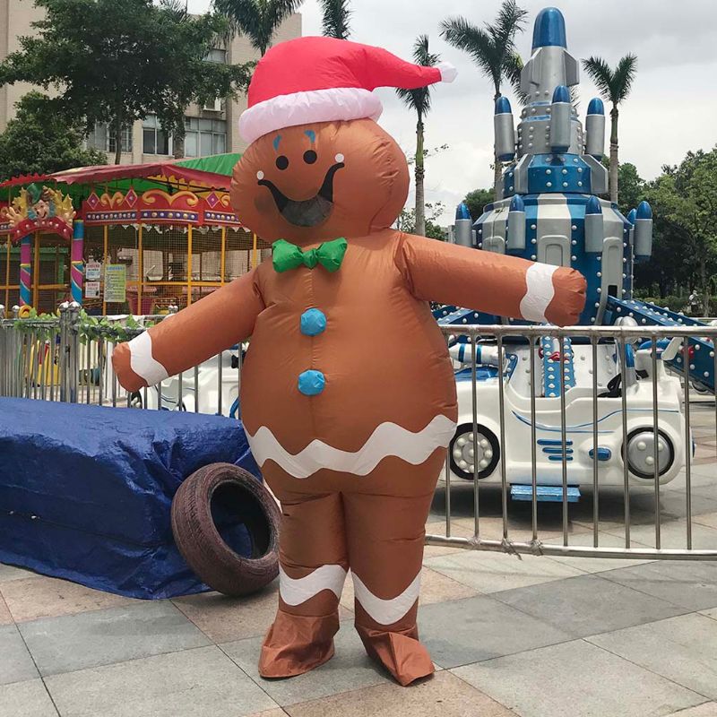Inflatable Wearing Hat's Gingerbread Man Costume C... – Grandado