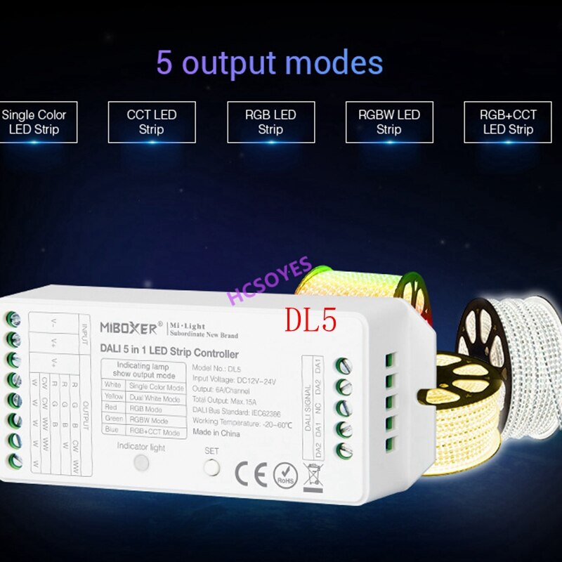 MILIGHT DL5 5 IN 1 LED Strip Controller DALI DL-DO... – Vicedeal