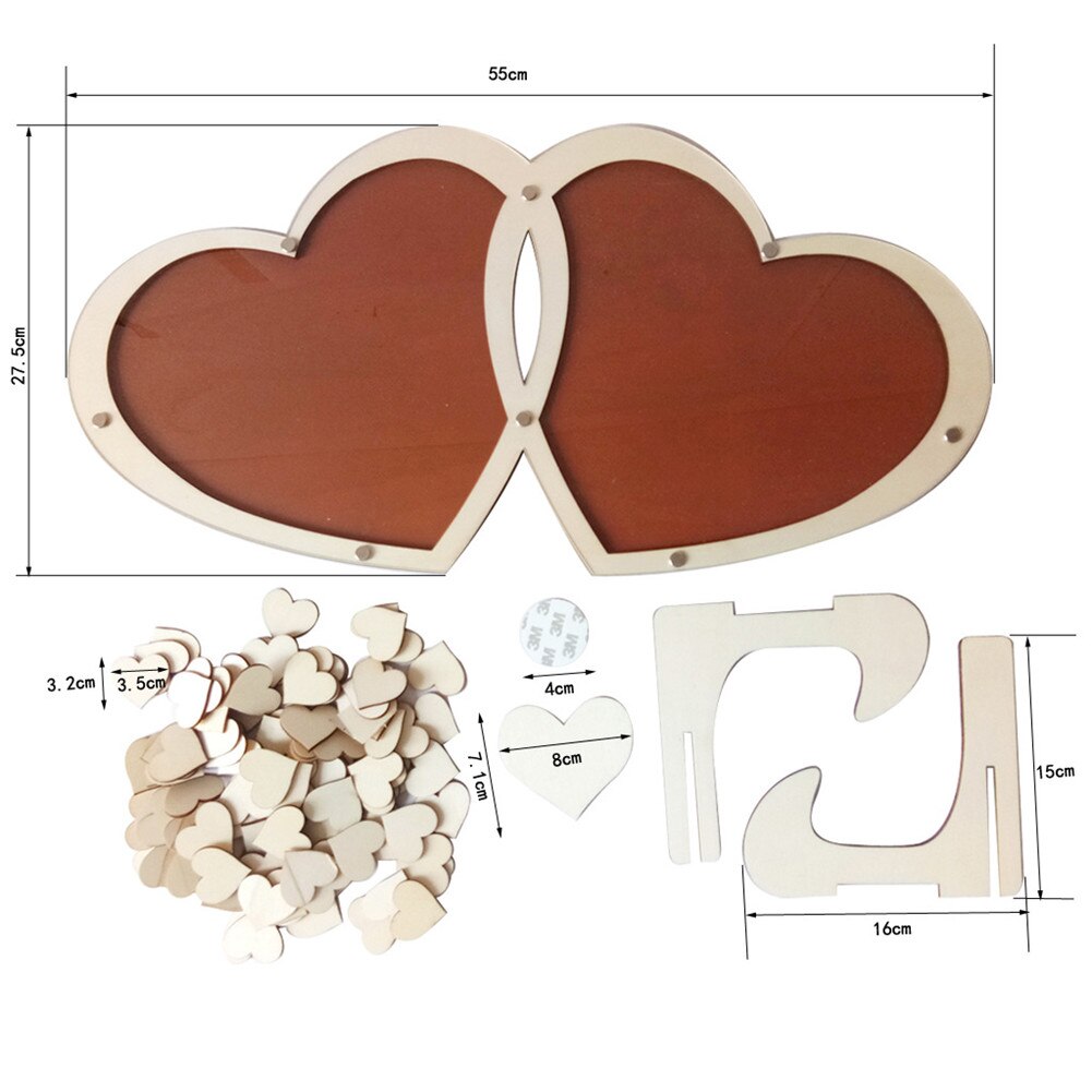 Houten Frame Guestbooks Unieke Dubbele Hart Bruilo... – Grandado
