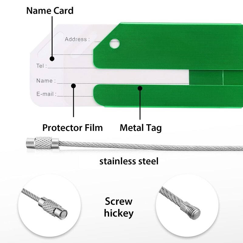 12Pcs Luggage Tags Business Card Holder Aluminium ... – Vicedeal