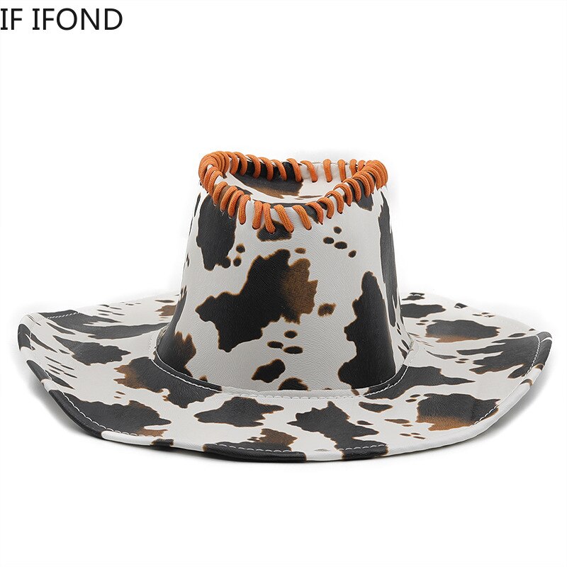 Handmade Western Cowboy Cow Pattern PU Leather Gen... – Vicedeal
