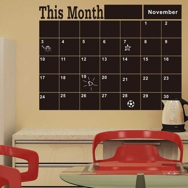 Monthly Planner Chalkboard Chalk Blackboard Wall S... – Vicedeal