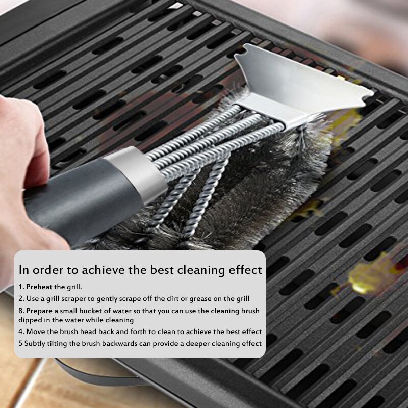 Stainless Steel Grill Brush Scraper Best BBQ Clean... – Grandado