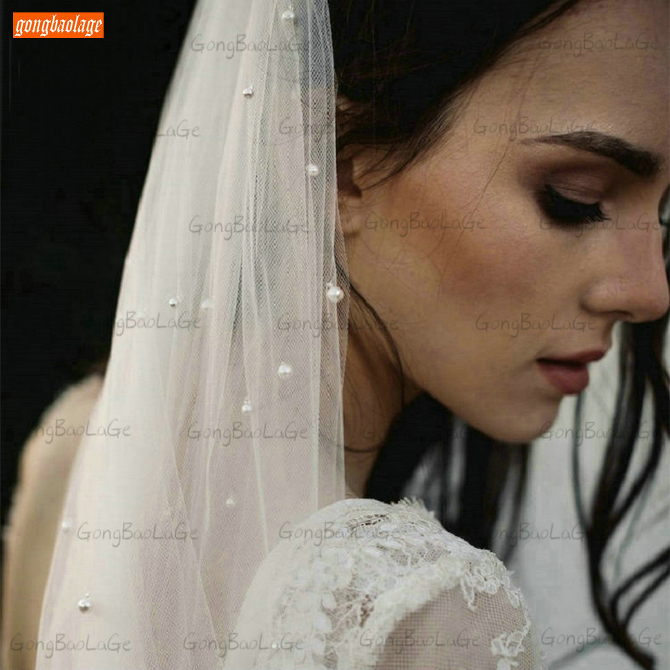 weiß Hochzeit Schleier 0,75 Meter Lange Perle Weic... – Vicedeal