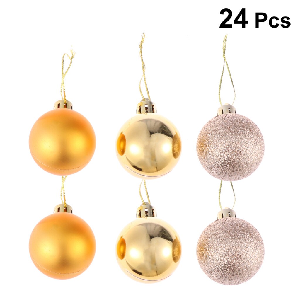 24 Pcs Christmas Tree Ornaments Shiny Plating Chri... – Grandado