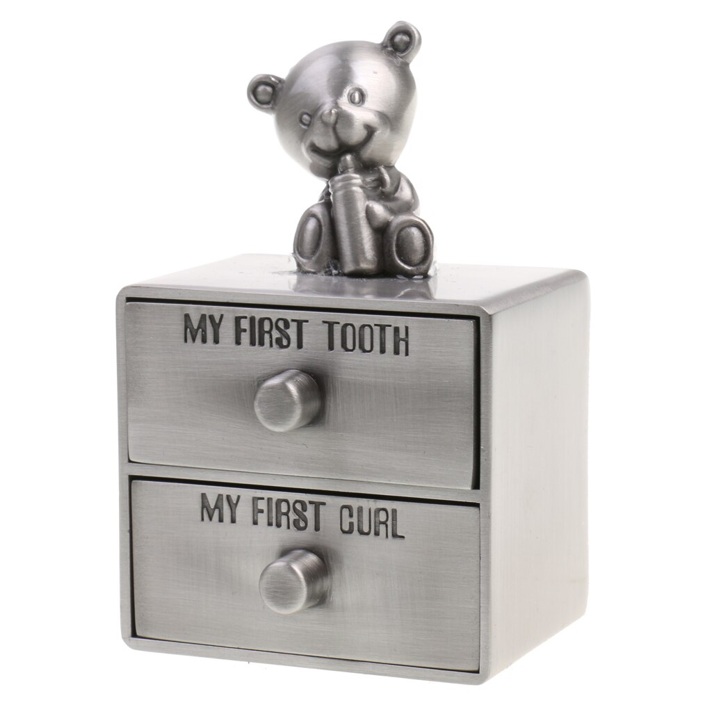 Antique Silver Baby Milk Tooth First Curl Box Keep... – Vicedeal