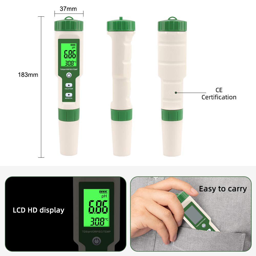 Digital Water Tester 5 in 1 TDS/PH/EC/Temperature ... – Vicedeal