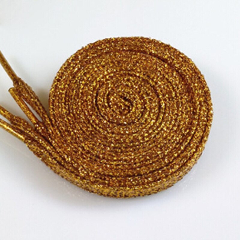 Shiny Gold and Silver Flat Shoe Laces Sports Runni... – Grandado