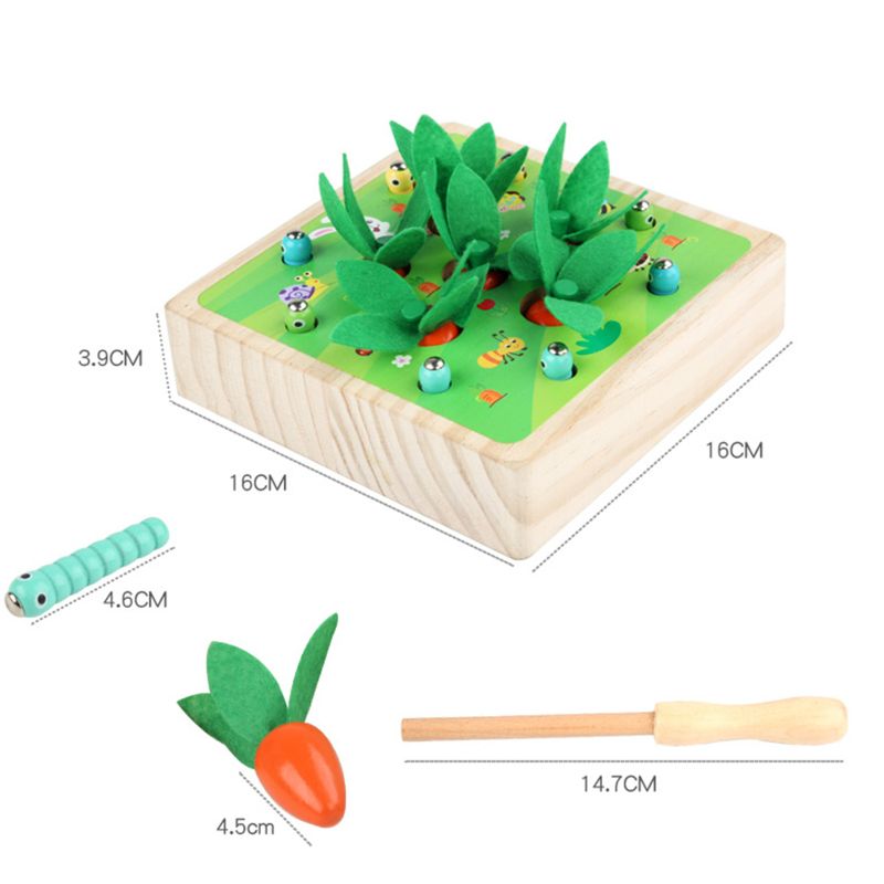 Catching Worms and Grow Radish Game Magnetic Toddl... – Grandado