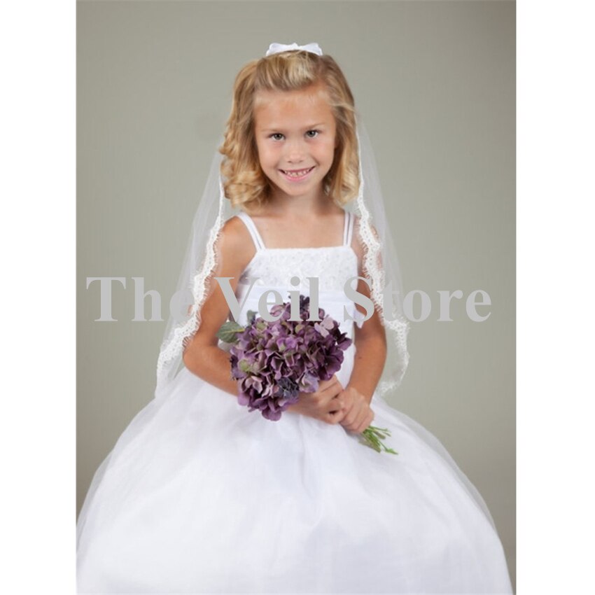 Wedding Flower Girls First communion Veils Lace Ed... – Grandado