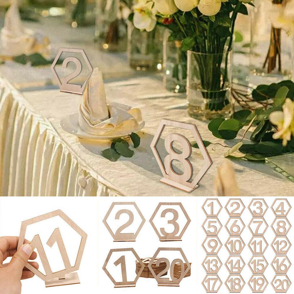 1-20 Number Wooden Signs Wedding Hexagon Table Num... – Vicedeal