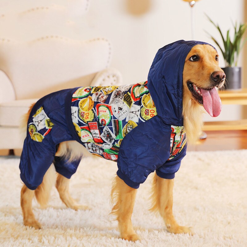 Black Large Pets Dog Padded Coat Winter Medium Big... – Vicedeal