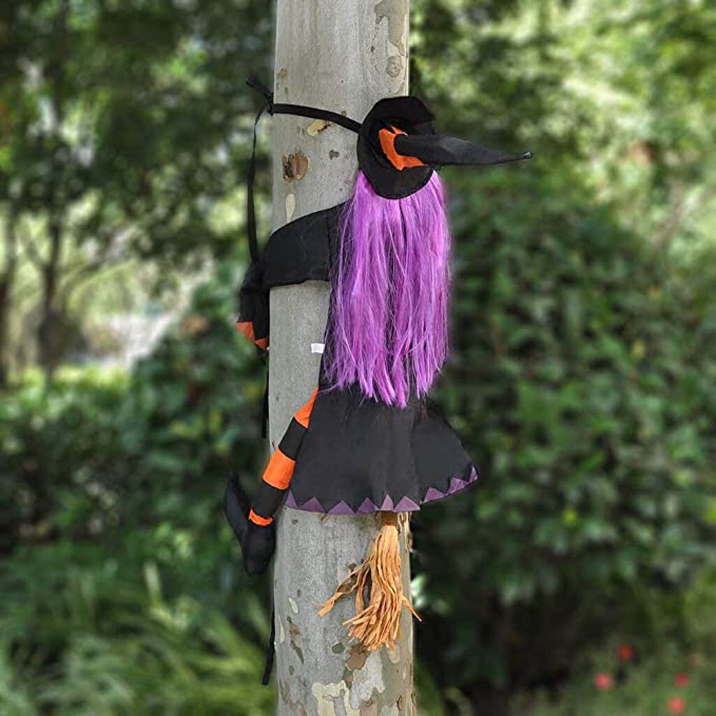 Witch Hugging Tree Halloween Decoration Door Porch... – Vicedeal