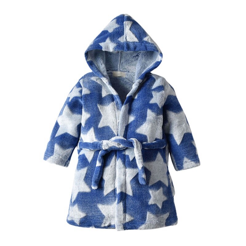 Children Robe Flannel Kids Baby Bathrobe Long Slee... – Grandado