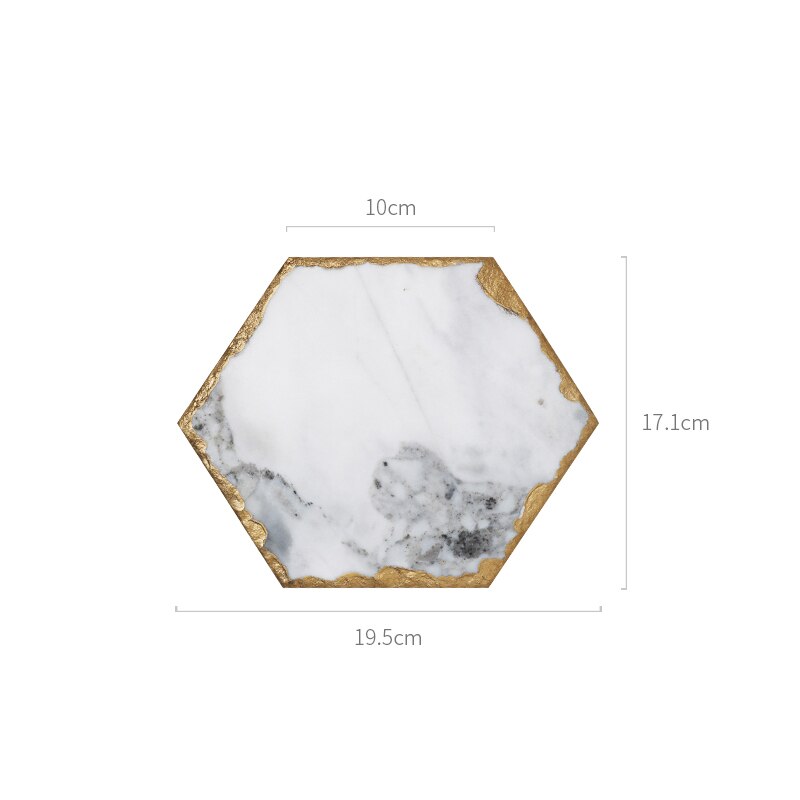 Creativity Gold Inlay Natural Marble Plates Nordic... – Grandado