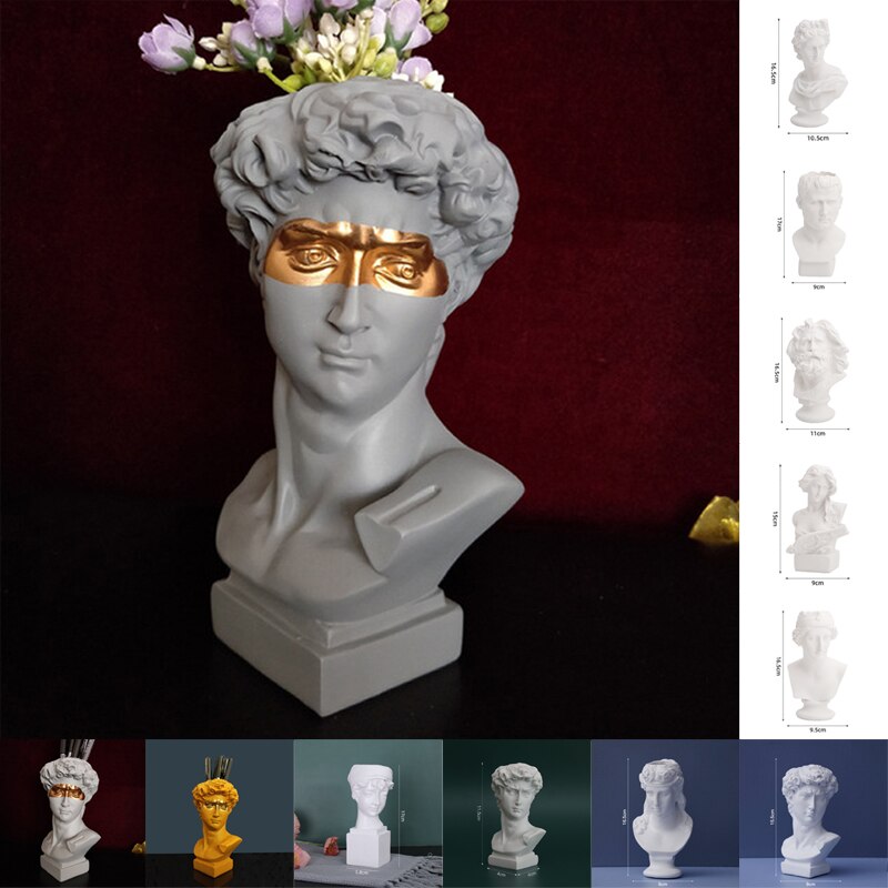 Human Head Portrait Resin Flower Vases Nordic Plas... – Grandado
