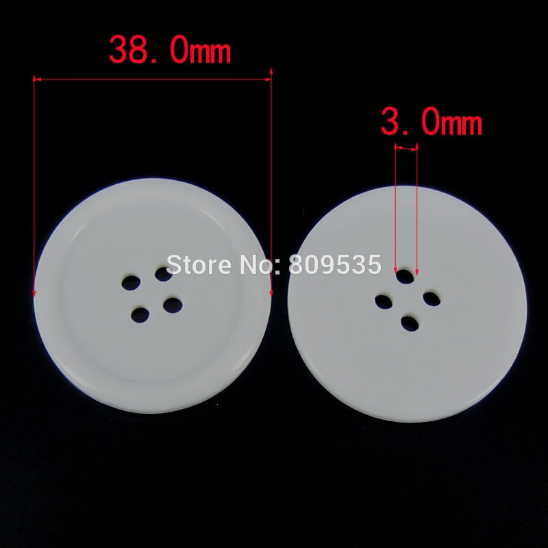 10pcs 1-1/2" White Resin Buttons Round Big Buttons... – Grandado