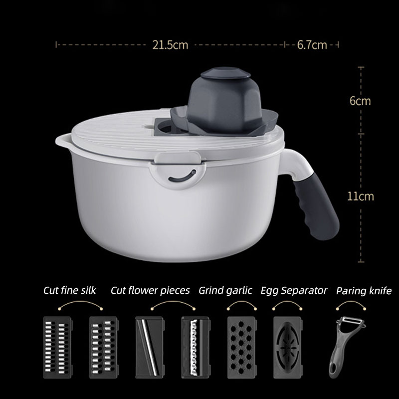 Vegetable Cutter Grater Garlic Press Crusher Multi... – Grandado