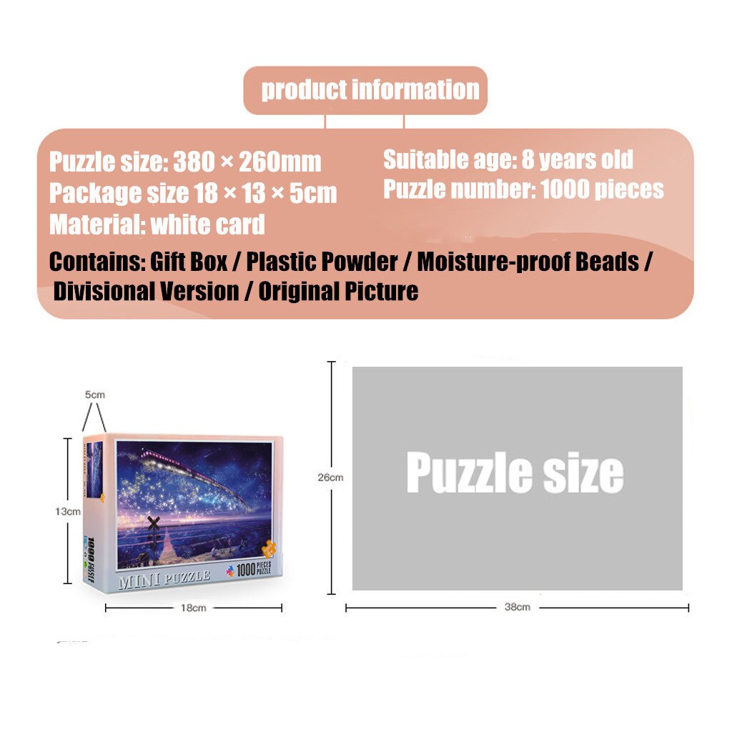 mini jigsaw picture puzzles 1000 pieces wooden Lan... – Grandado