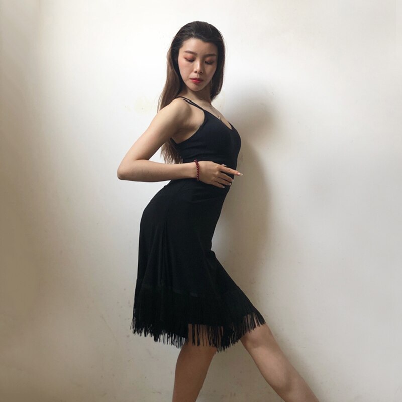 Latin Dance Dress Adults Beauty Back Fringed Suspe... – Vicedeal