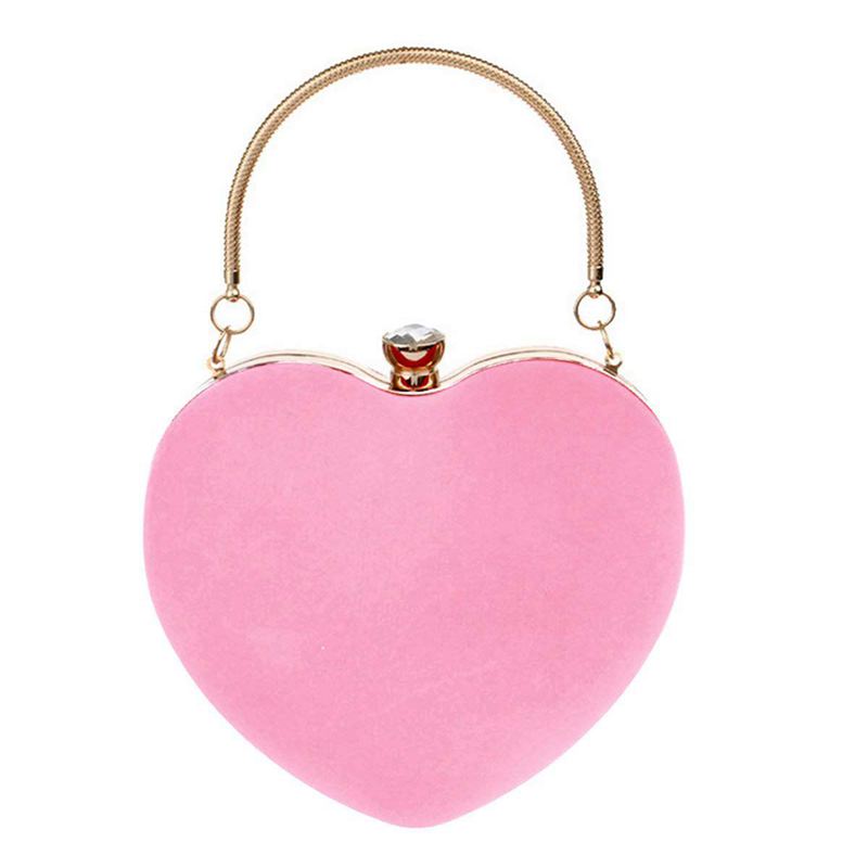Women Girls Heart Shape Handbag Evening Party Tote... – Grandado