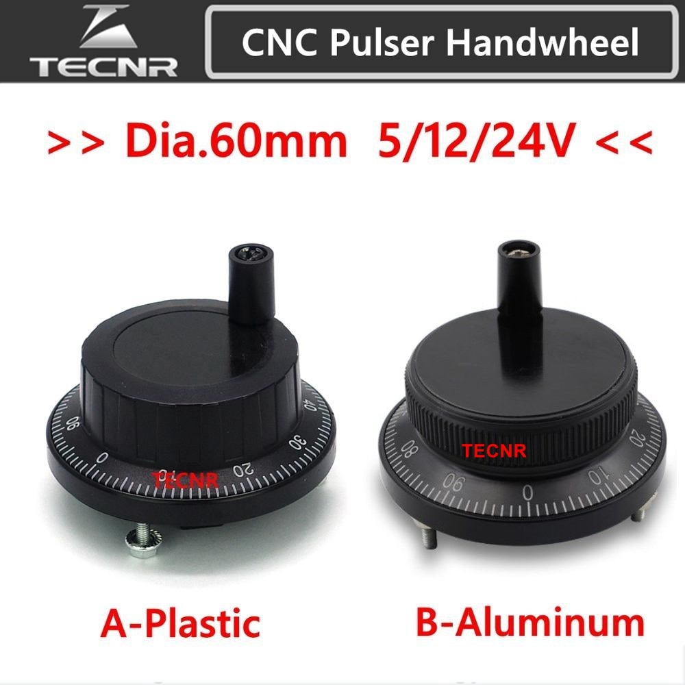 60mm cnc pulser electronic handwheel 5V 12V 24V 4 ... – Grandado