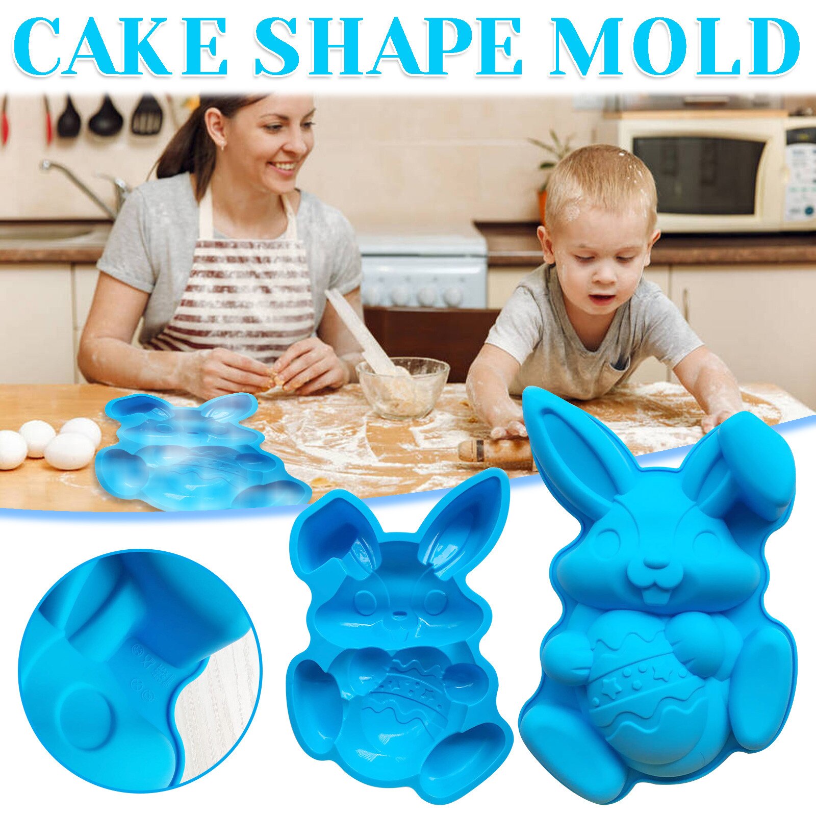 Silicone Bunny Bakeware Easter Cake Mould Cartoon ... – Grandado