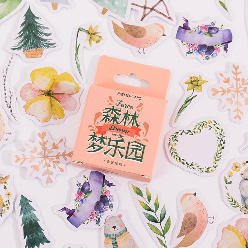 46 Pcs Kawaii Paper Stationery Sticker Set Forest ... – Vicedeal