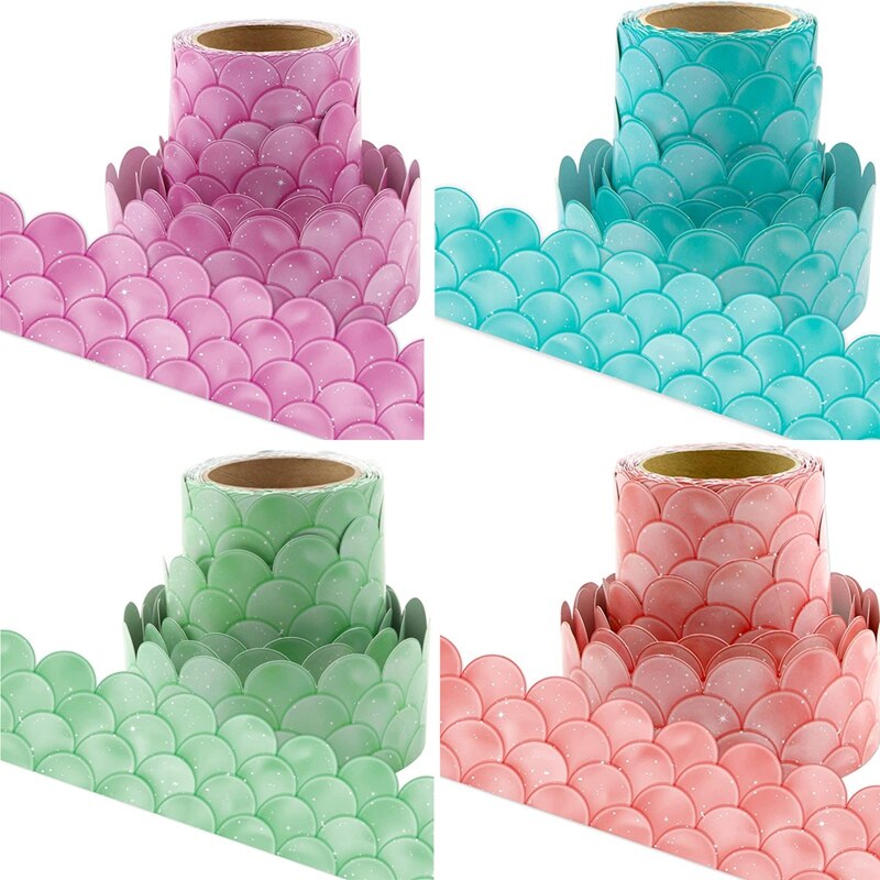 20M Ombre Scallops Bulletin Board Borders Rainbow ... – Grandado