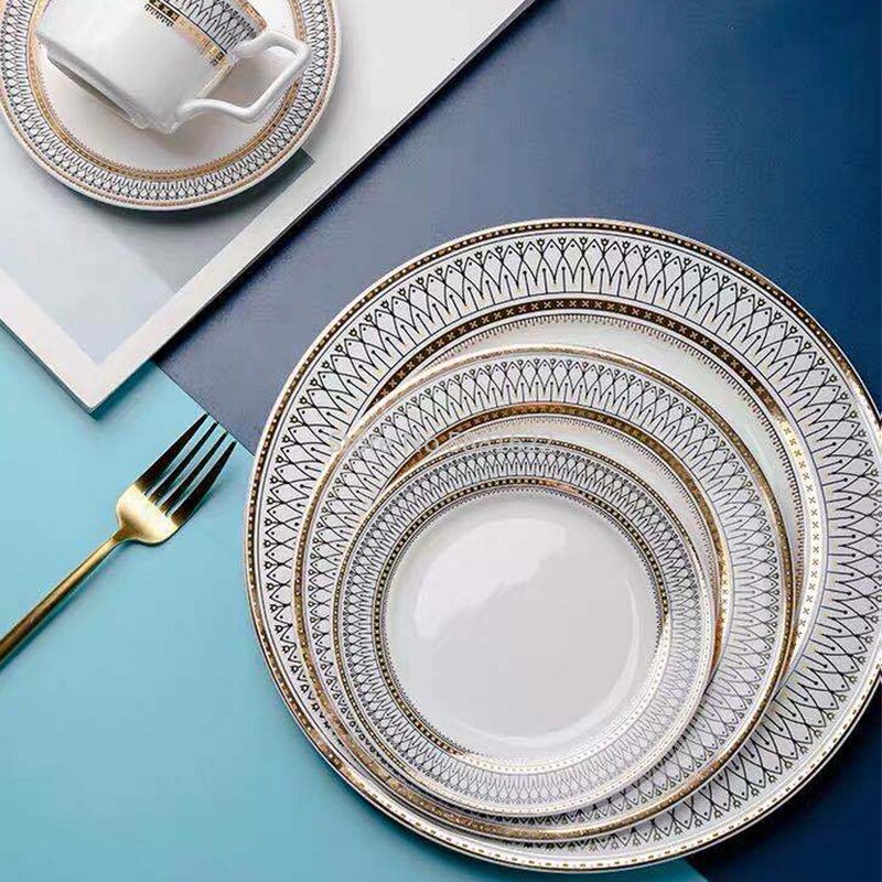 Tableware Ceramic Dinner Plate Set Dish 8/10 Inch ... – Grandado