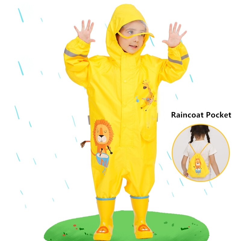 1-10 Years Old Kids Blue Dinosaurs Raincoat Outdoo... – Grandado