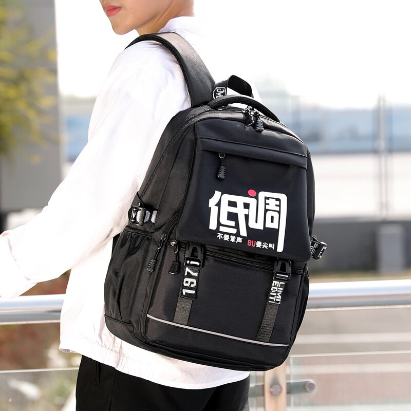 men's high-capacity backpack with luminous pattern... – Grandado