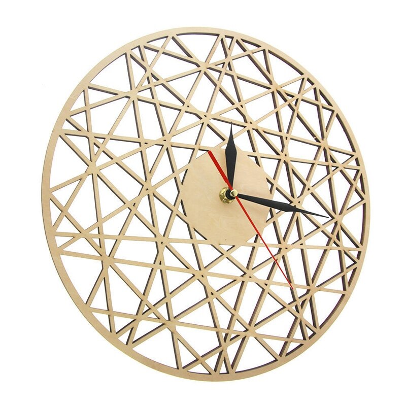 Polygonal Modern Geometric Wooden Wall Clock Cobwe... – Grandado