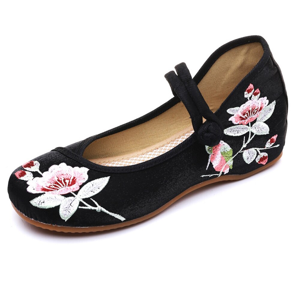 Vintage Chinese Women Canvas Shoes Cloth Flock Chi... – Grandado