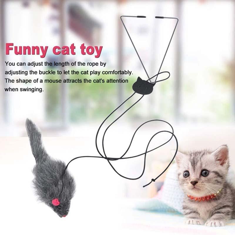 Hanging Door Bouncing Mouse Cat Toy Retractable Pe... – Grandado