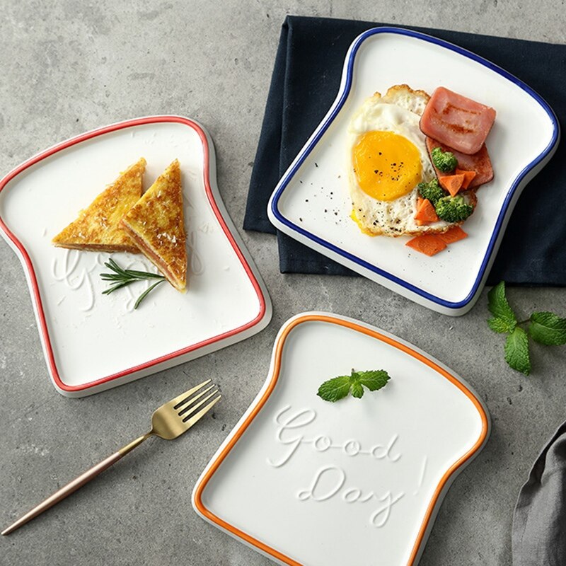 18 cm Nordic Breakfast Plate Salad Plate Toast Pla... – Grandado