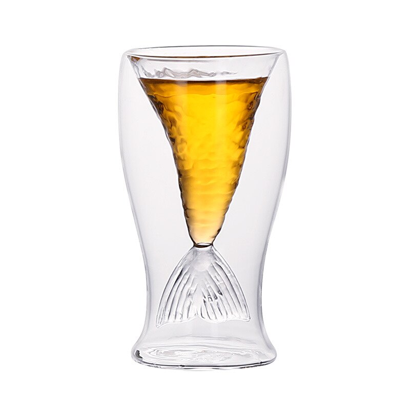 Vaso de cristal de doble toma, vaso de sirena, par... – Grandado