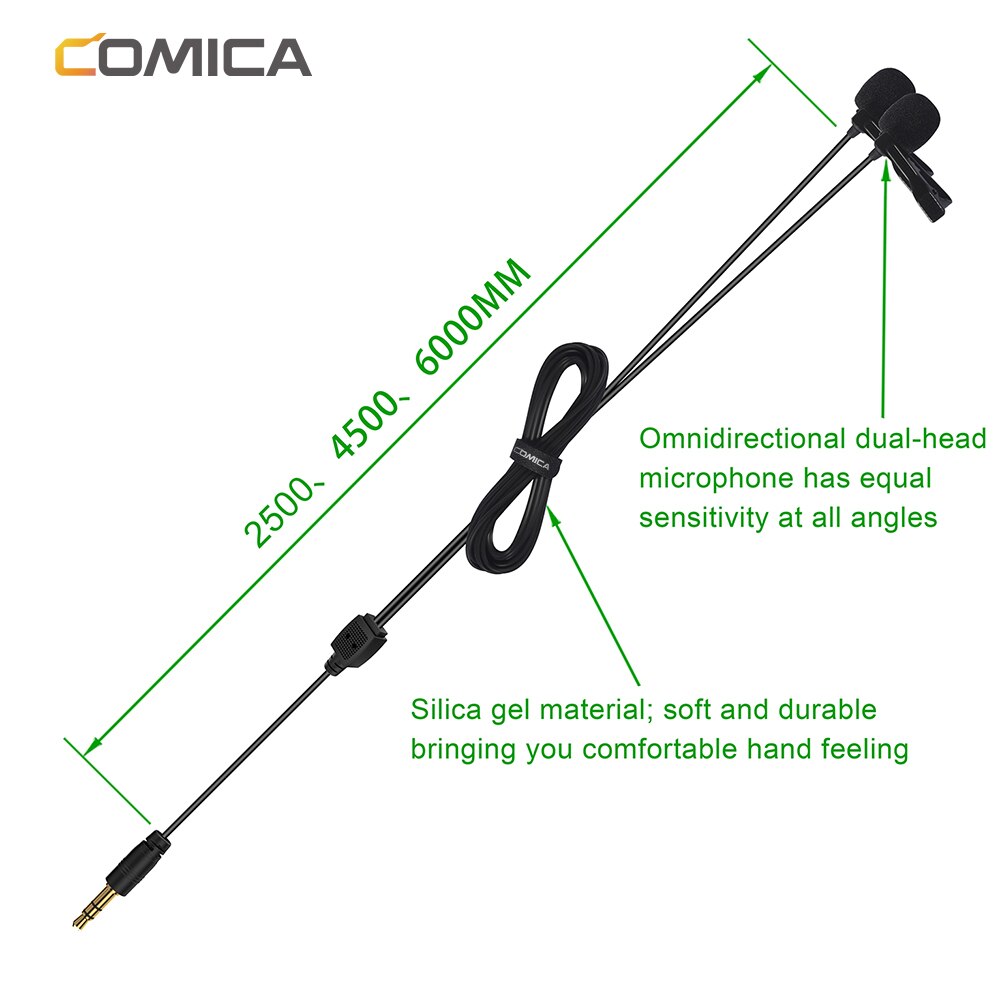 CoMica CVM D02 Lavalier Condenser Microphone 2.5M ... – Grandado