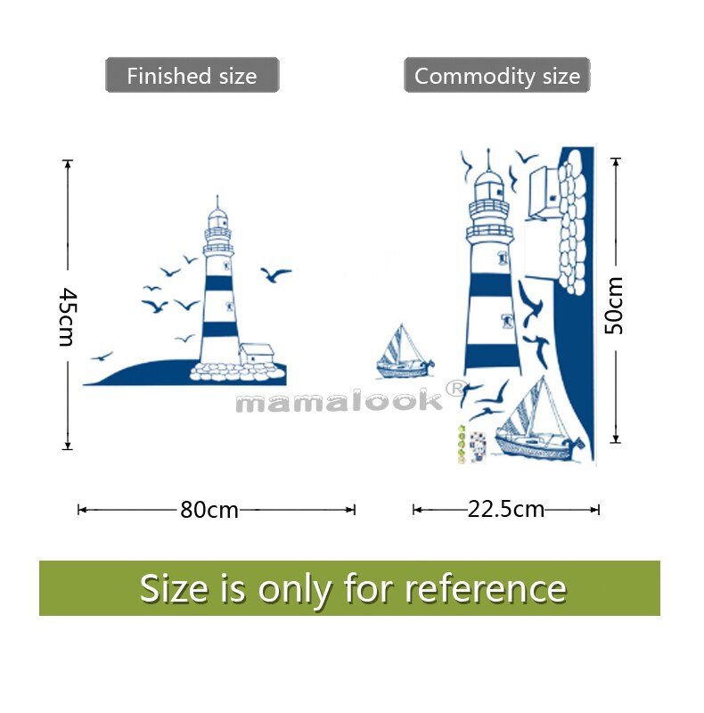 Mediterranean lighthouse Wall Sticker for Living r... – Grandado