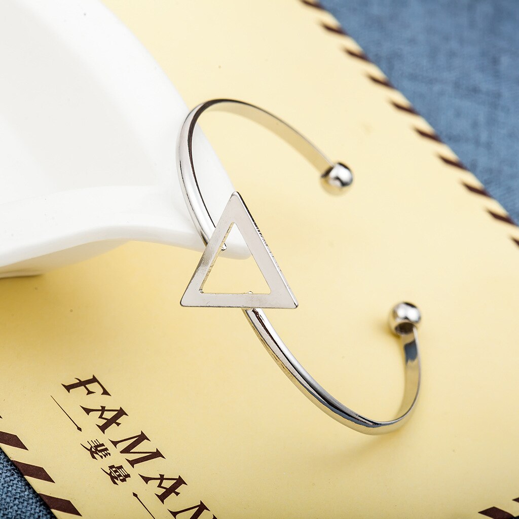 Women Bracelet Triangle Bracelets Open Bangles Lad... – Grandado