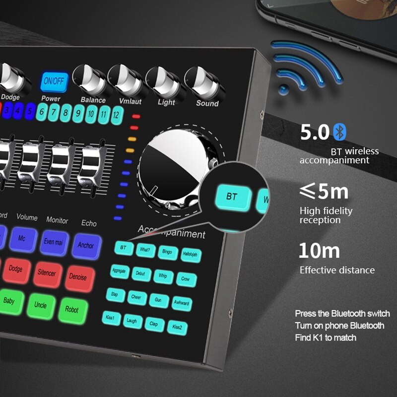 Live Geluidskaart Draagbare Bluetooth Geluidskaart... – Grandado