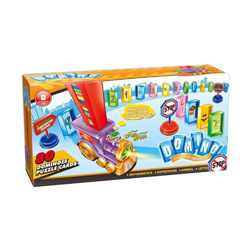 Cartoon Domino Train w/ Simulation Sound & Lig... – Vicedeal