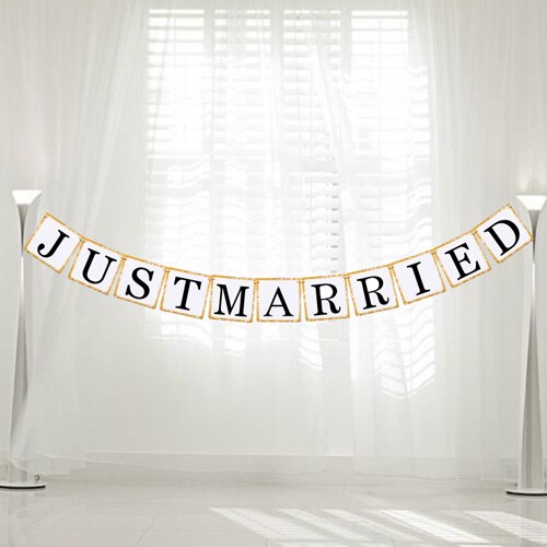 Letras "JUSTMARRIED" Photo Booth Props Garland col... – Grandado