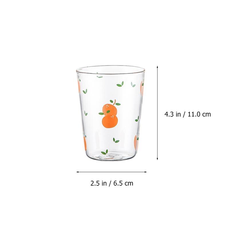 4Pcs Fruit Pattern Glass Cup Cute Fruit Juice Cups... – Grandado