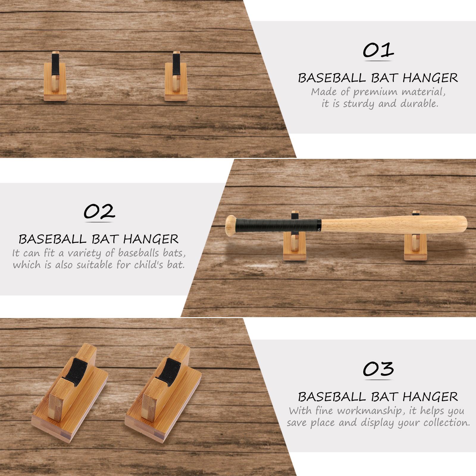 Baseball Bat Rack Wood Holder Wall Mount Beech Bra... – Grandado