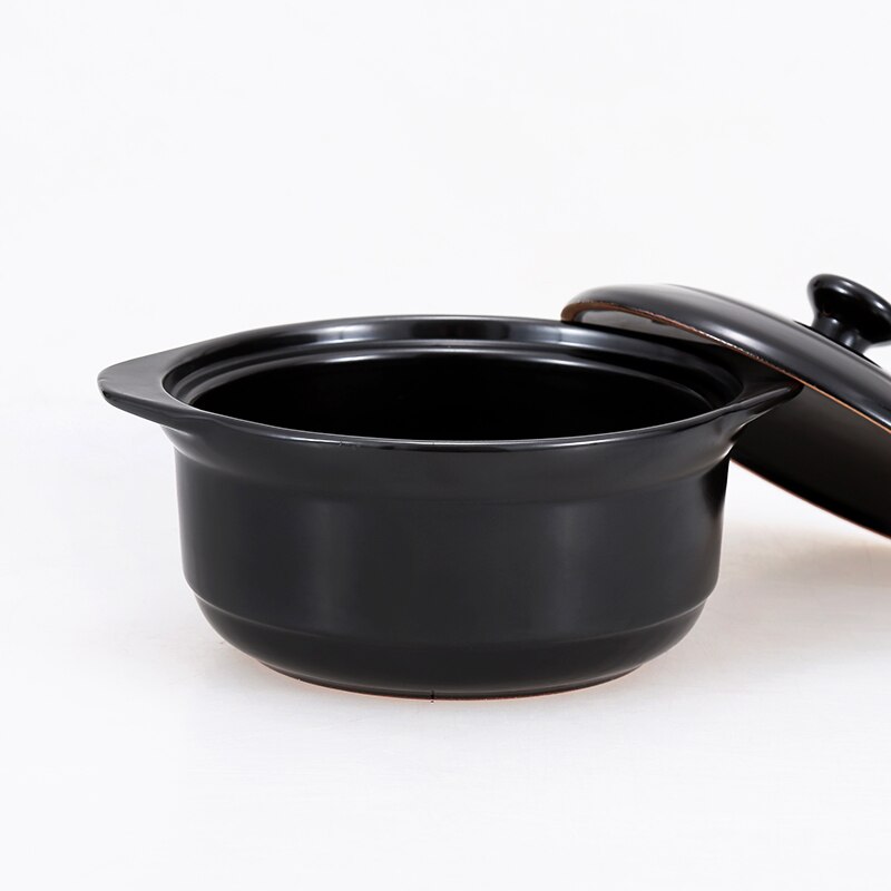 Noodle Ramen Bowl Black Enameled Ceramic Soup Pots... – Grandado
