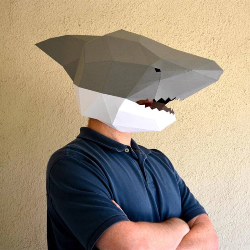 3D Shark Mask Headgear Papercraft Baby Shark Anima... – Grandado