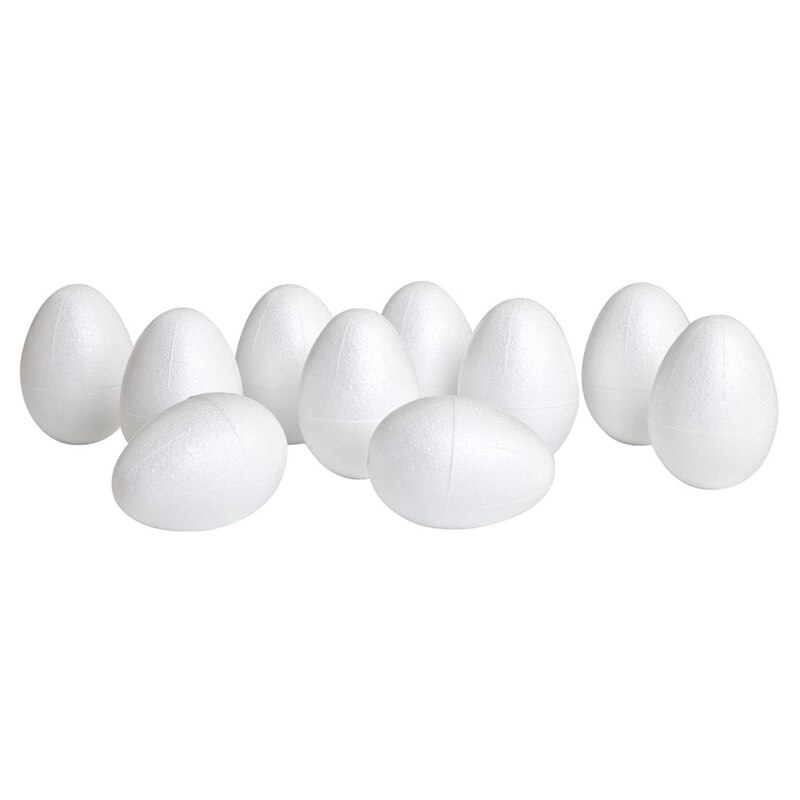 10 Styrofoam eggs 6 cm white Easter Egg decorative... – Grandado