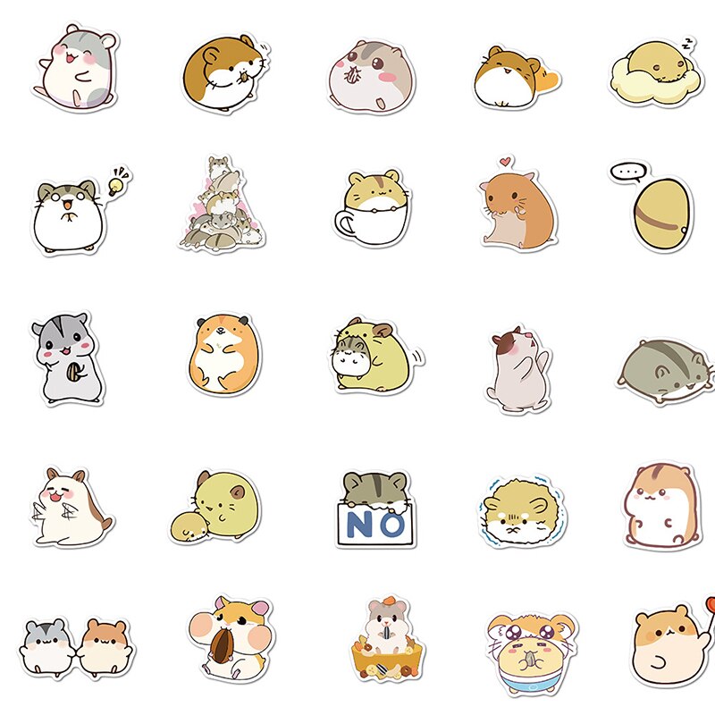 50pcs Funny little Hamster Stickers For Home Decor... – Grandado