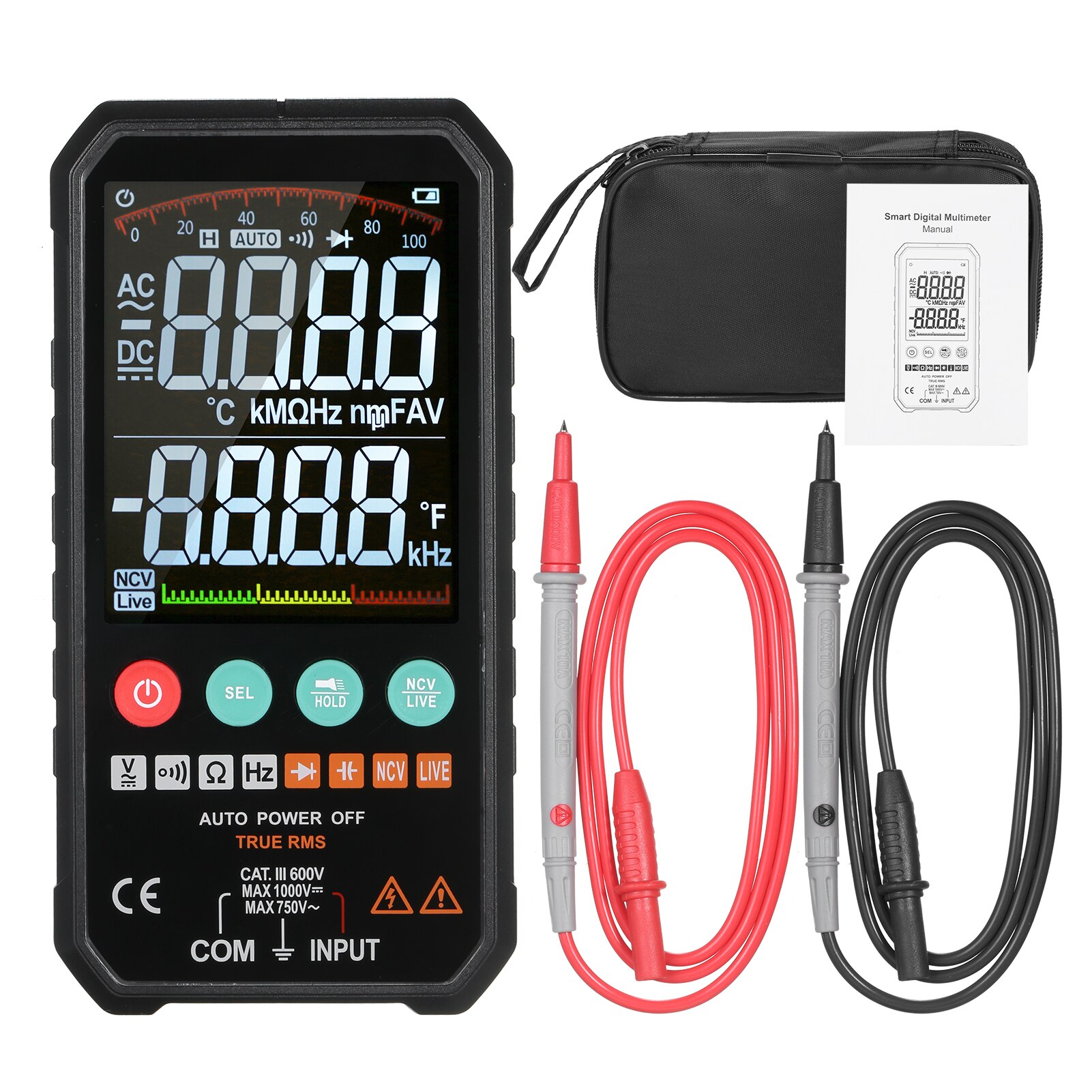 LCD Digital Multimeter 6000 Zählt True RMS AC/DC S... – Vicedeal